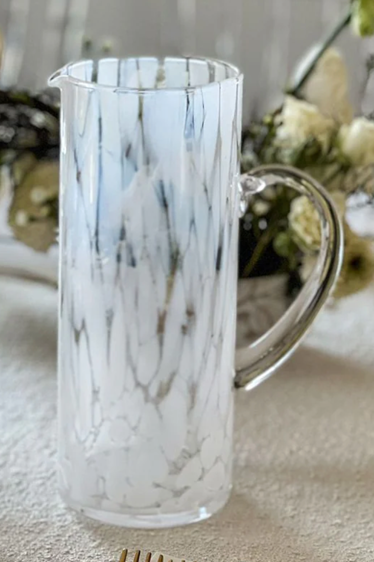 White Stained Glass Pitcher – The Tempting Table