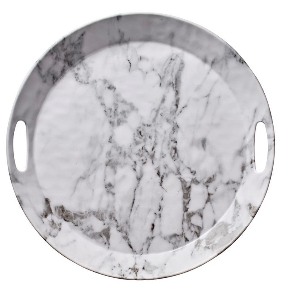 White Marble Round Tray I – The Tempting Table